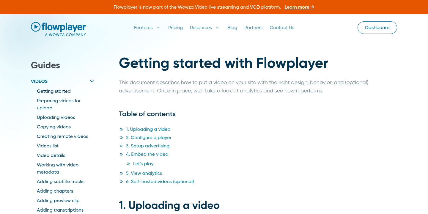 Getting started | Flowplayer