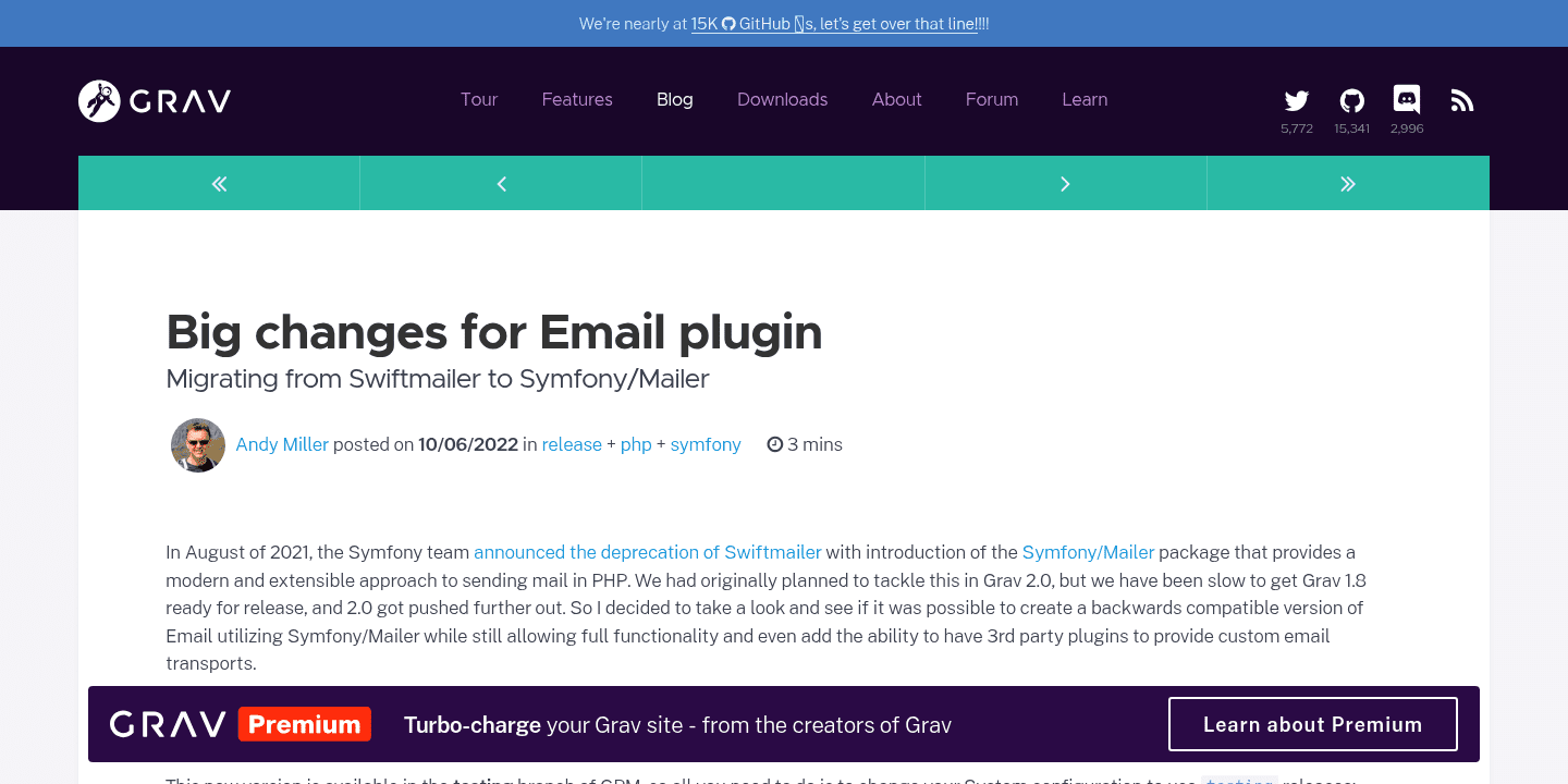 Big changes for Email plugin | Grav CMS