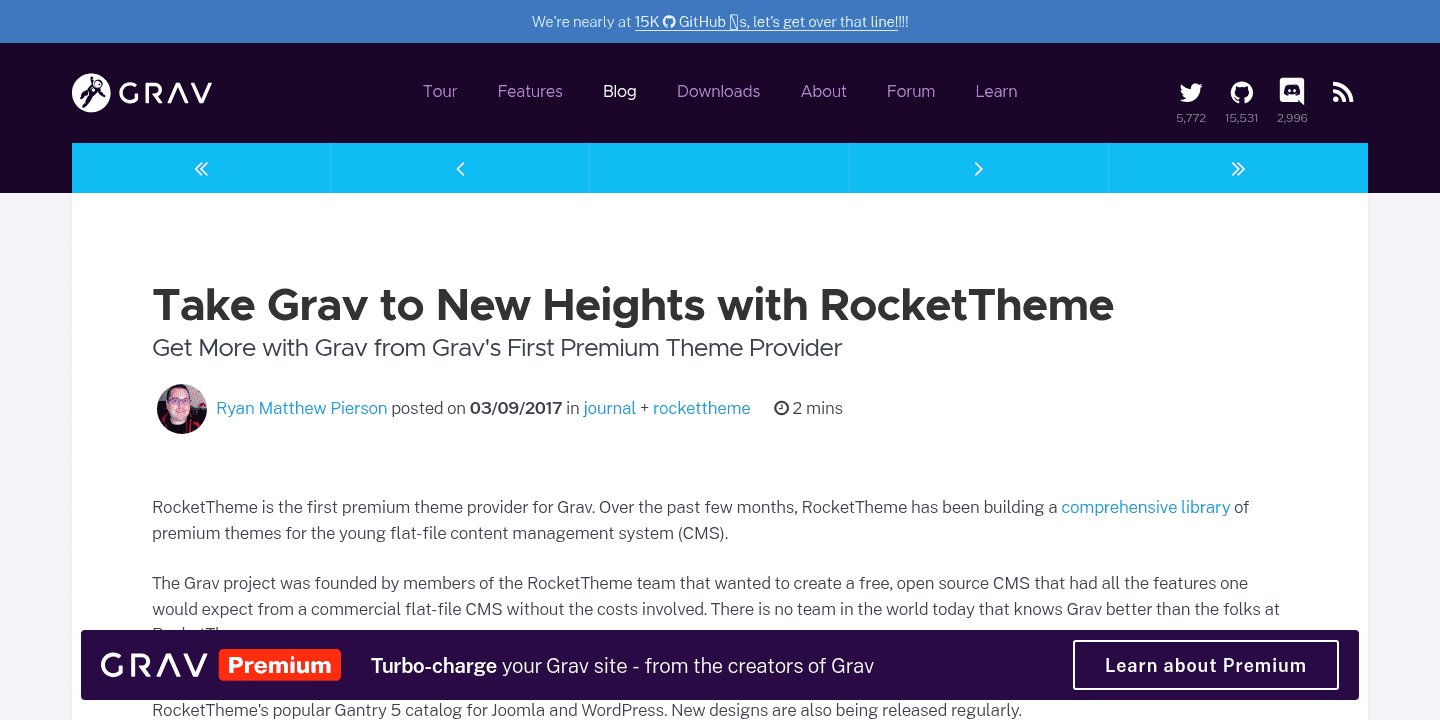 Take Grav to New Heights with RocketTheme | Grav CMS