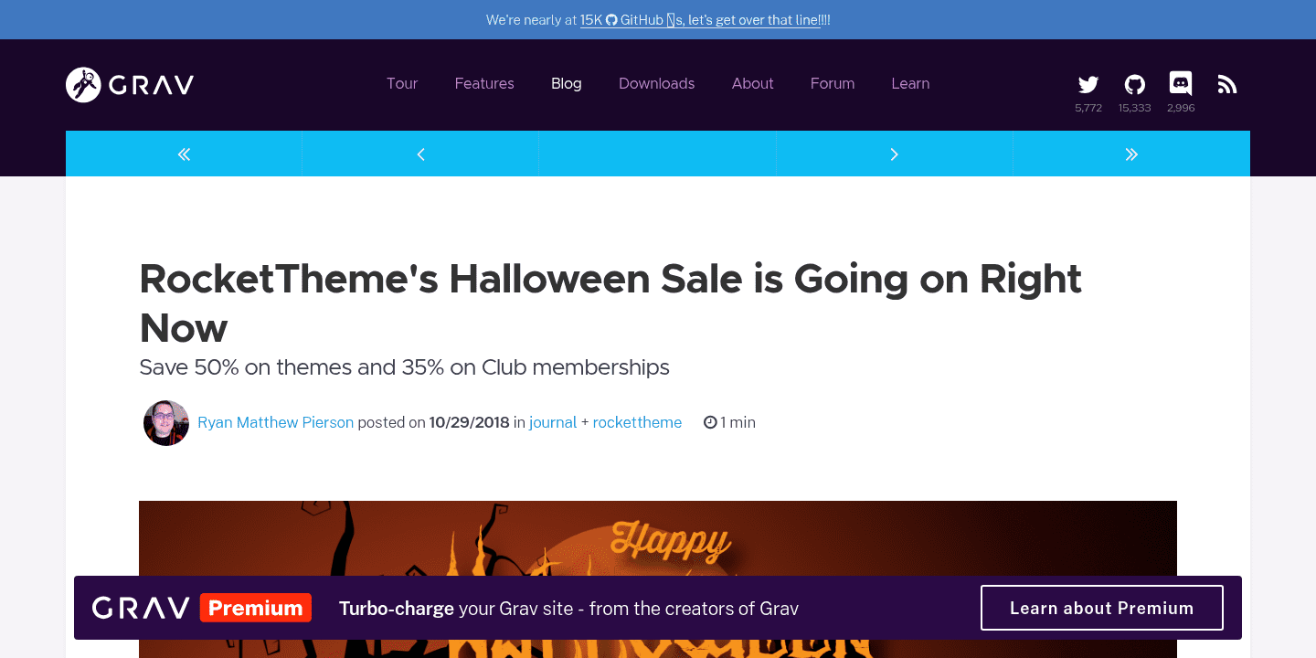 RocketTheme's Halloween Sale is Going on Right Now | Grav CMS