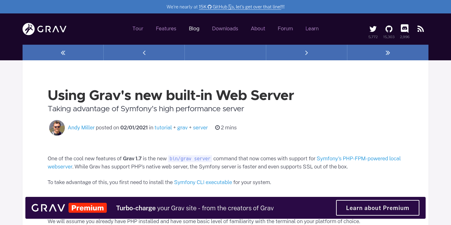 Using Grav's new built-in Web Server | Grav CMS