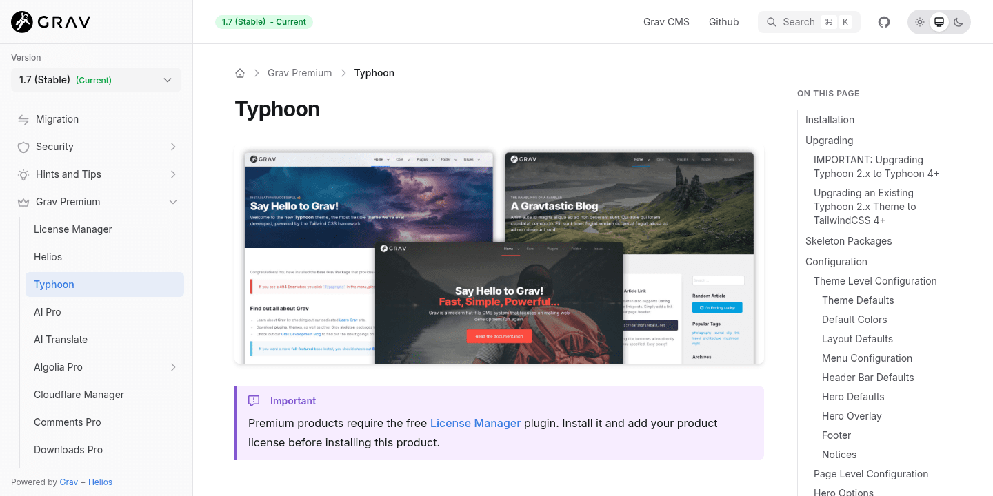 Typhoon Documentation | Grav CMS