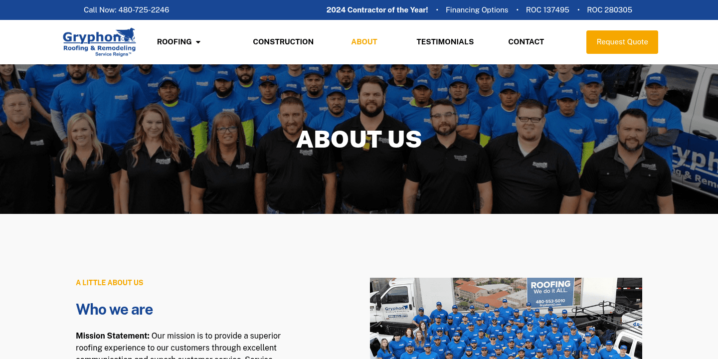 About Us | Gryphon Roofing & Construction