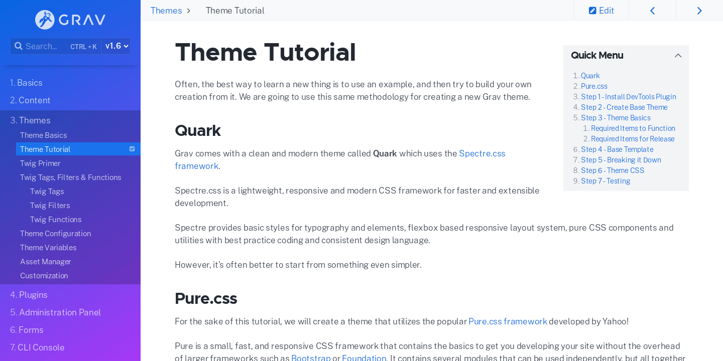 Theme Tutorial Grav Documentation