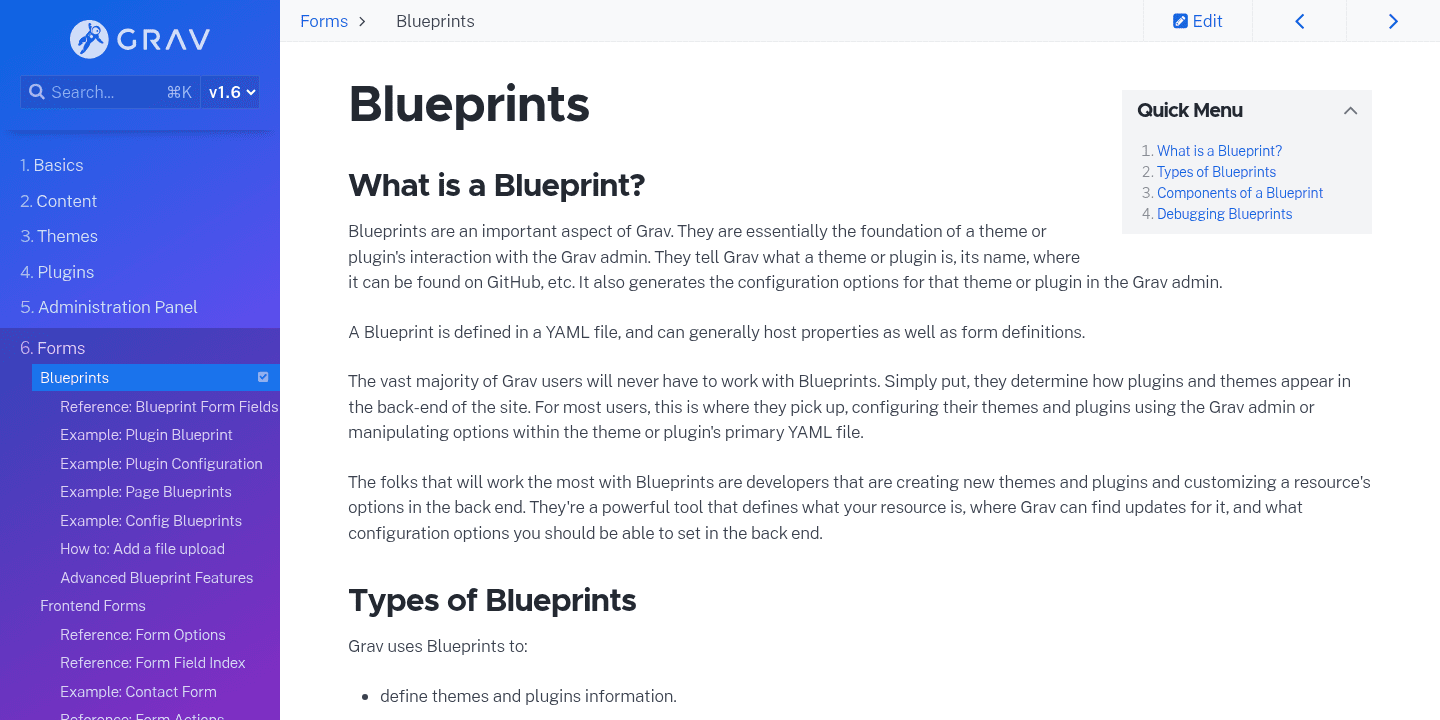 Blueprints | Grav Documentation