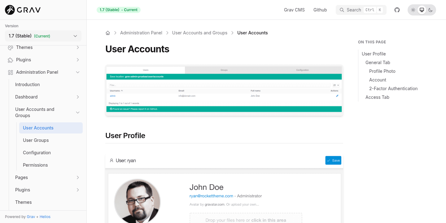 User Accounts | Grav Documentation