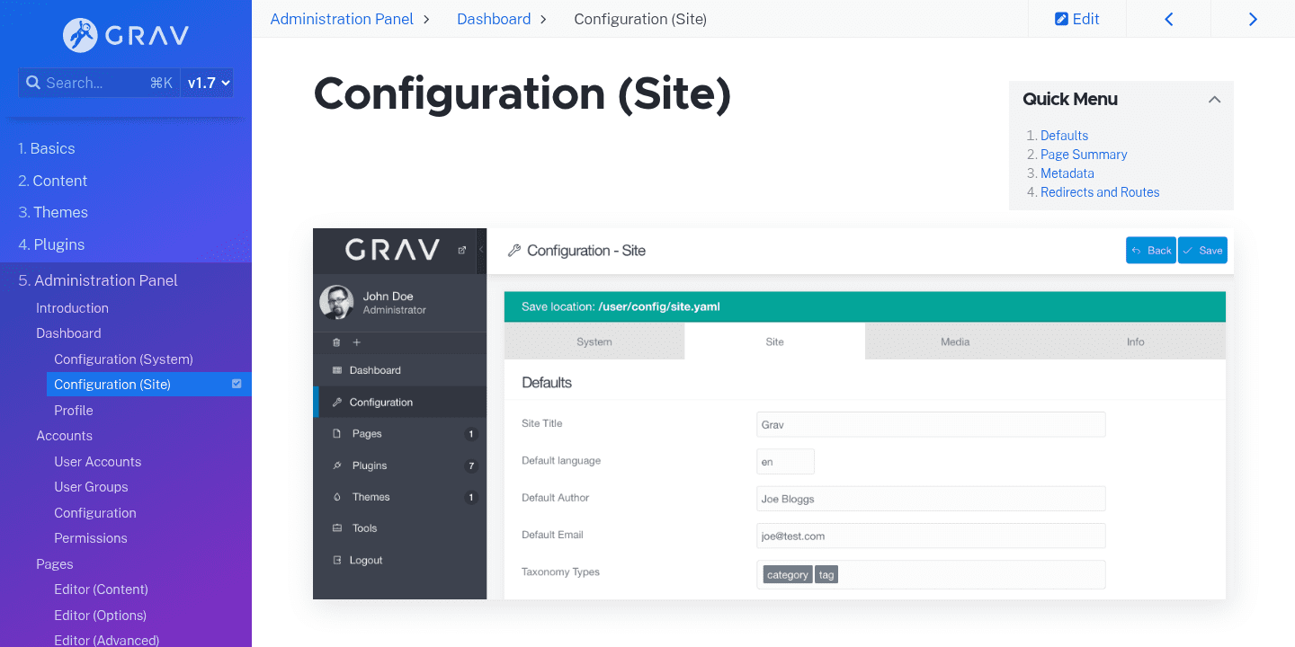 Configuration (Site) | Grav Documentation