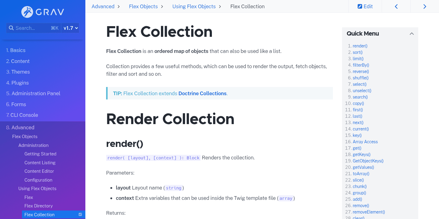 Flex Collection | Grav Documentation