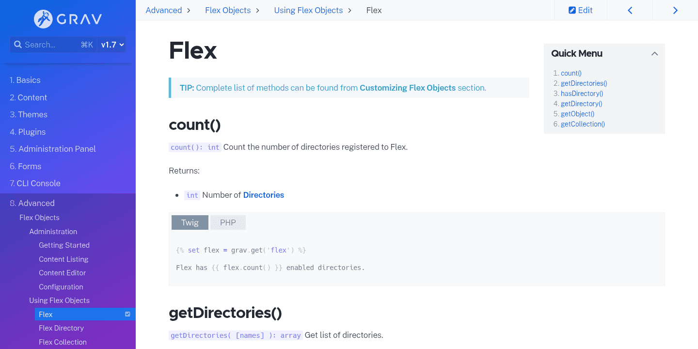 Flex | Grav Documentation