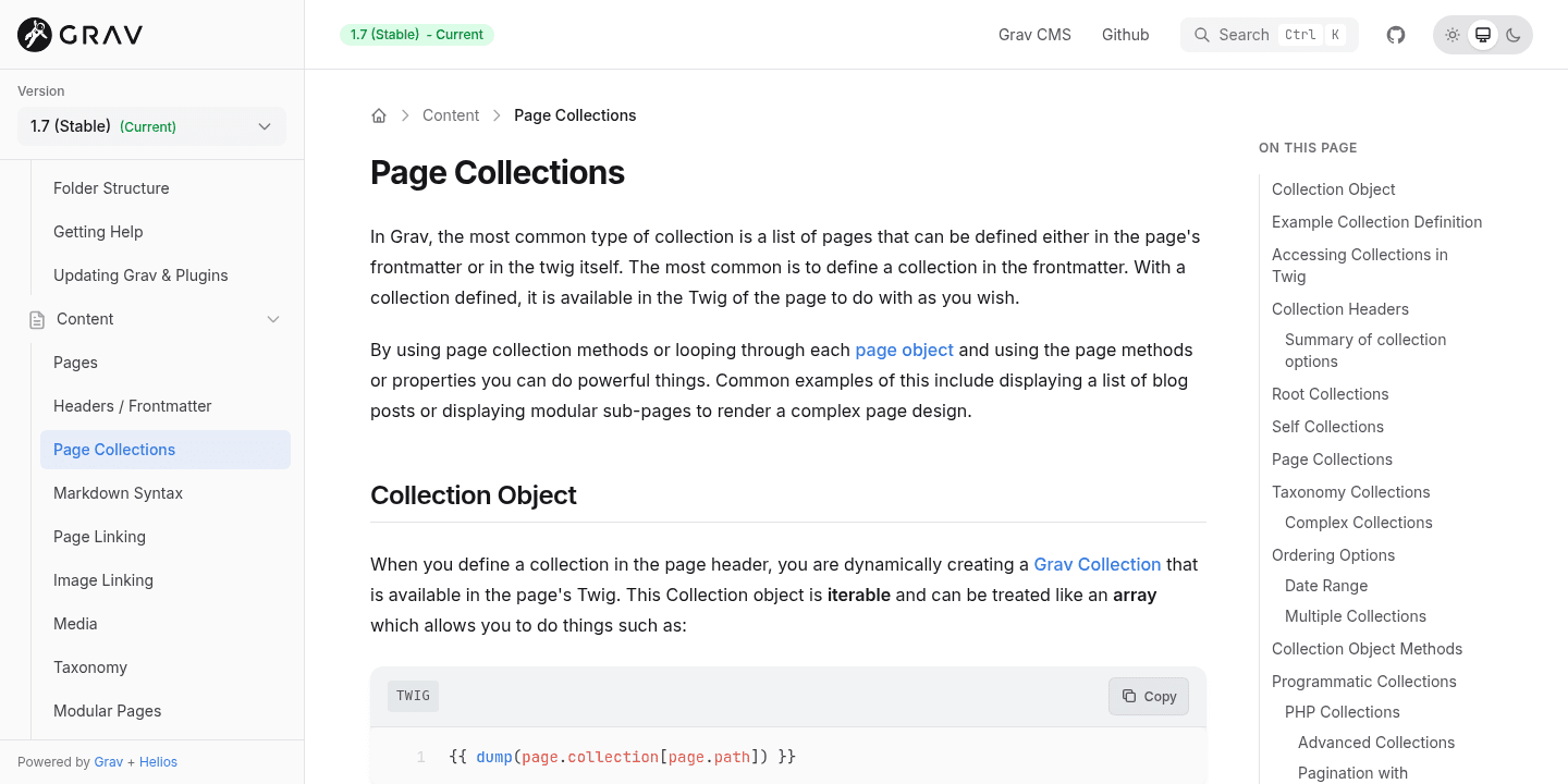 Page Collections | Grav Documentation