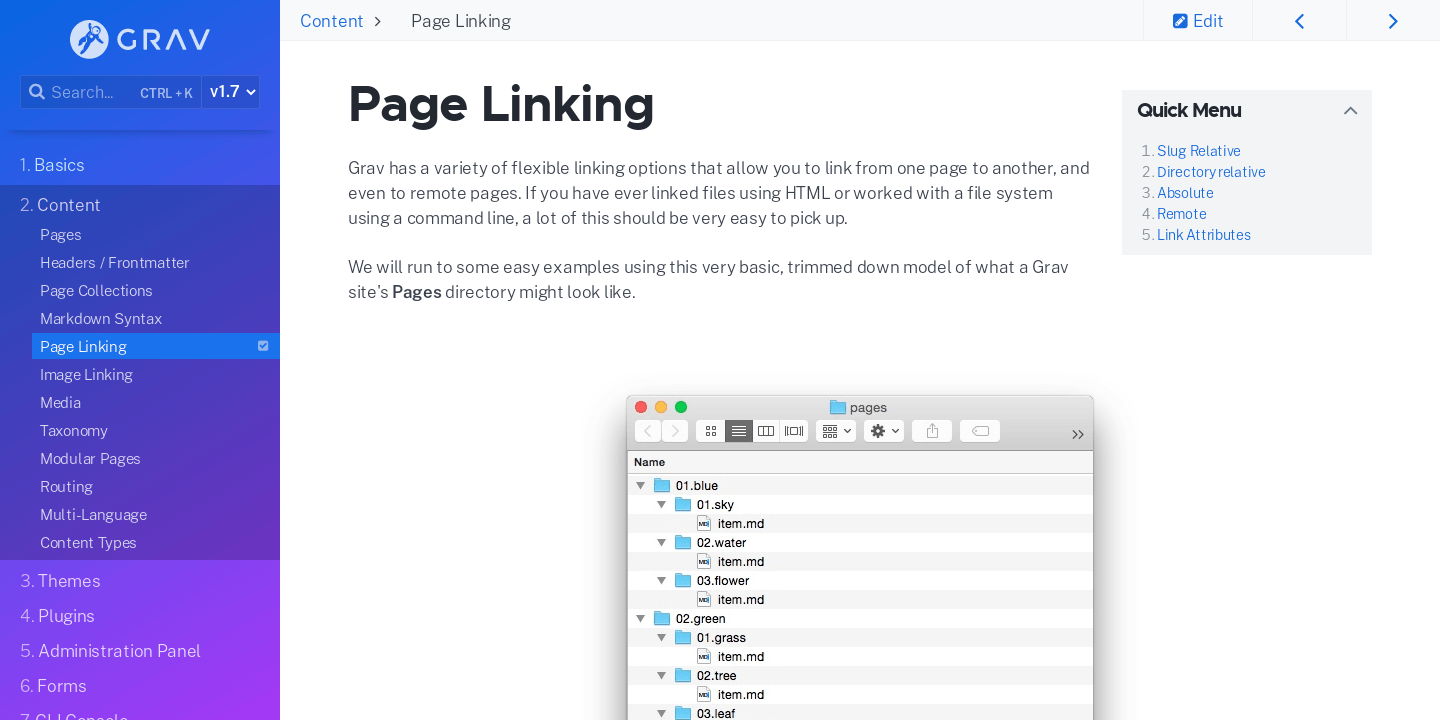 Page Linking | Grav Documentation